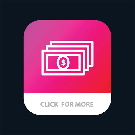 Dollar Money Cash Mobile App Button Android And Ios Line Version