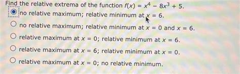 Solved Nd The Relative Extrema Of The Function
