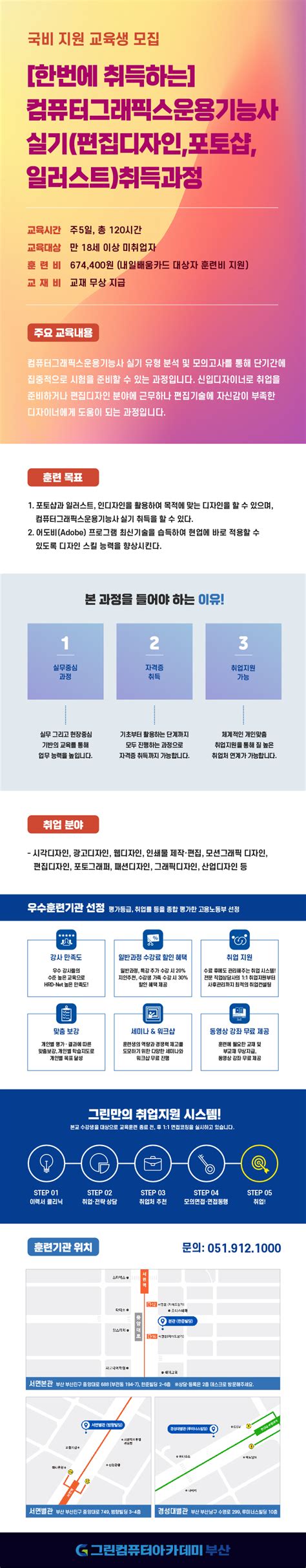 국비지원 한번에 취득하는 컴퓨터그래픽스운용기능사 실기편집디자인포토샵일러스트취득및 취업과정 요즘것들