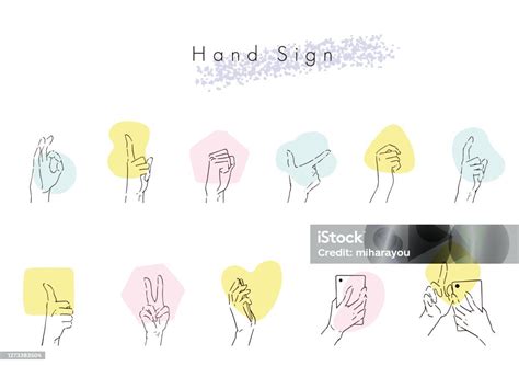손 기호의 일러스트 세트입니다 벡터 이미지입니다 가리키기에 대한 스톡 벡터 아트 및 기타 이미지 가리키기 개체 그룹