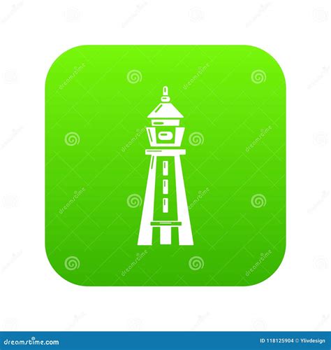 Vector Amonestador Del Verde Del Icono De La Torre Ilustración Del