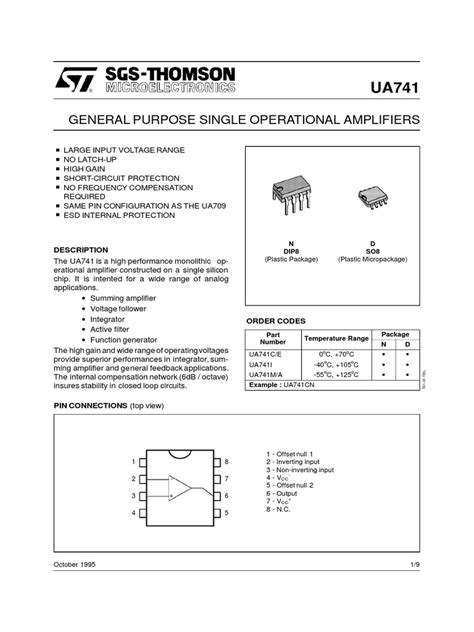 741 Operational Amplifier Datasheet Pdf Storage