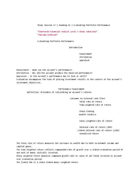 Performance Attribution Pdf Investment Management Asset Allocation