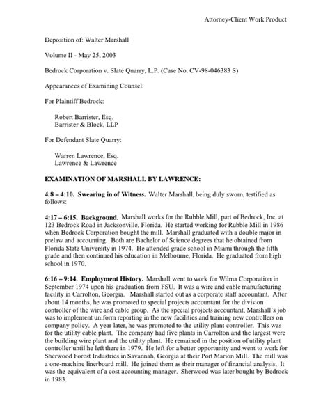 Deposition Summary Guide Opus 2