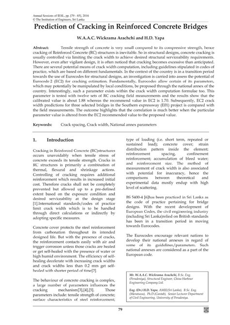 Pdf Prediction Of Cracking In Reinforced Concrete Bridges