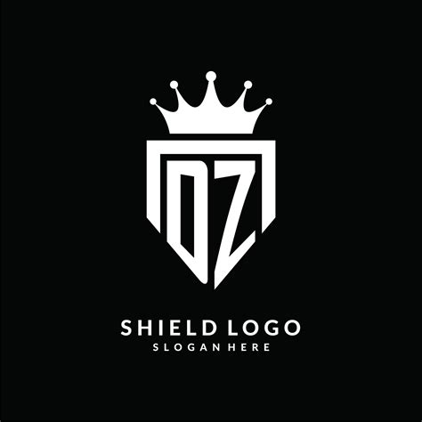 Letter Dz Logo Monogram Emblem Style With Crown Shape Design Template