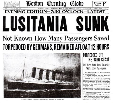 The Sinking Of Lusitania Historical Photography