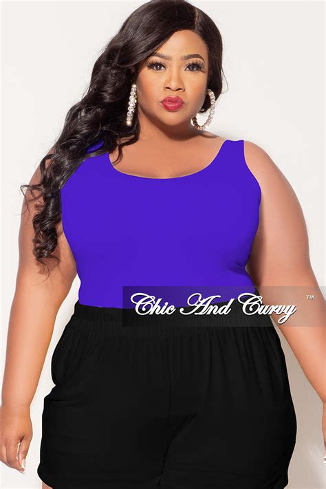 Final Sale Plus Size Camisole With Thick Straps In Bright Blue Top On