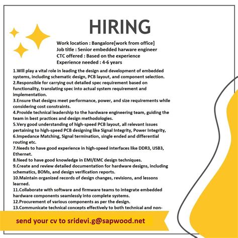 sridevi g on linkedin hiring embeddedhardware bangalorejobs