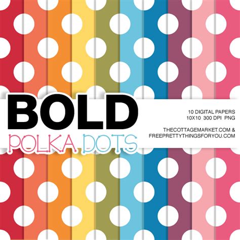 Free Bold Polka Dots And Stripes Digital Scrapbooking Paper Pack Part 1