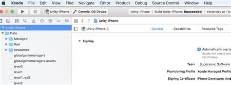 Code Signing Error Unity Iphone Requires A Provisioning Profile Unity Engine Unity