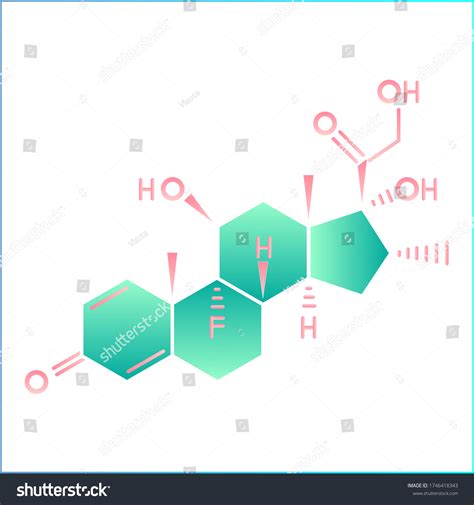 Vector Dexamethasone Corticosteroid Chemical Structural Formula Stock