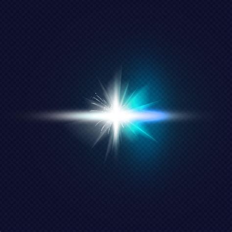 Premium Psd Authentic Anamorphic Lens Flare With Ring Ghost Effects