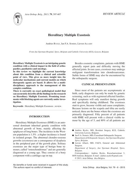 Pdf Hereditary Multiple Exostosis