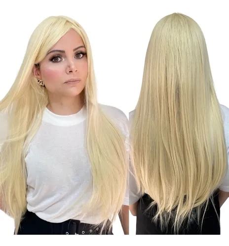 Peruca Lisa Loiro Claro Idêntica Cabelo Humano 70cm Premium Mercadolivre