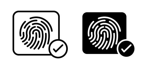 Biometric Security Icon Set Fingerprint Royalty Free Vector
