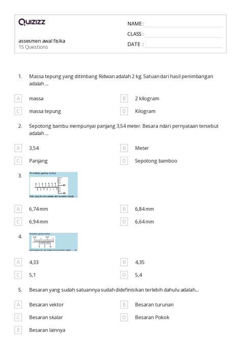 50 Lembar Kerja Ilmu Fisika Untuk Kelas 3 Di Quizizz Gratis And Dapat