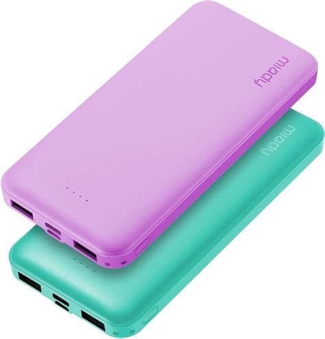 Miady 2 Pack 10000mah Dual Usb Portable Charger Usb C Fast