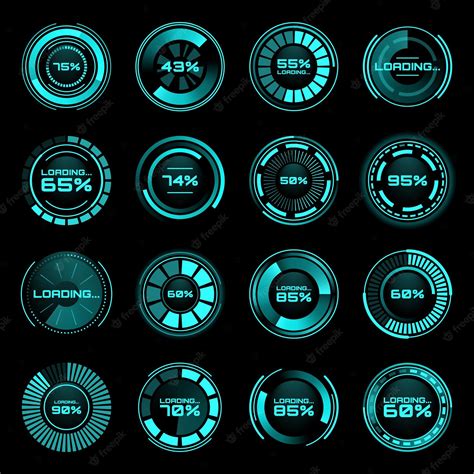 Premium Vector Hud Futuristic Loading Progress Bars Sci Fi User