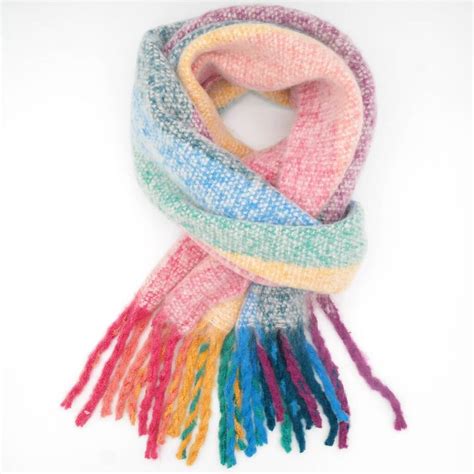 Multicoloured Rainbow Scarf By Lovethelinks