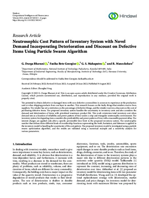 Pdf Neutrosophic Cost Pattern Of Inventory System With Novel Demand Incorporating