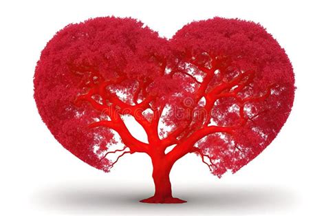 Abstract Bright Family Tree Tree Of Life In The Shape Of A Heart Stock Illustration