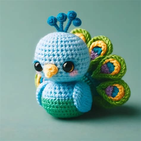 Peacock Crochet Pattern Amigurumi Peacock Pattern Digital Download