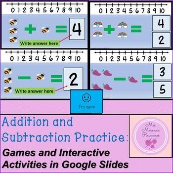 Bundle Adding And Subtraction Games Interactive Activities In Google Slides