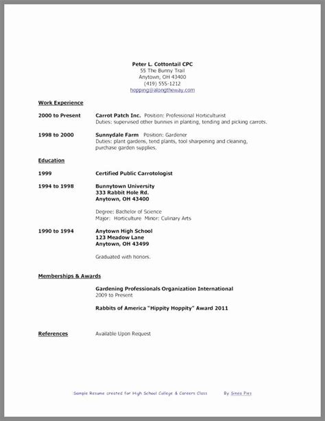 Quick And Easy Resume