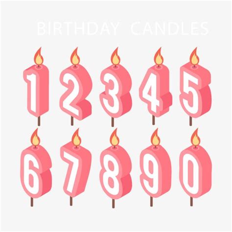 Birthday Number Candle Vector Hd Images Vector Birthday Candles