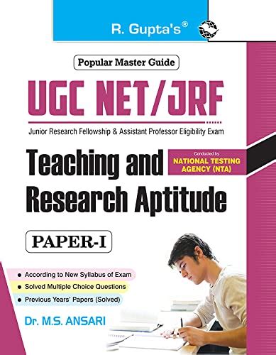 Buy NTA UGC NET JRF Teaching And Research Aptitude Paper I Exam Guide Book Online At Low