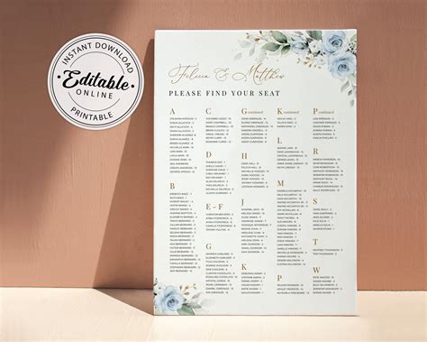 Seating Chart Template Seating Charts Text Background Seating Chart