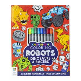 Kaleidoscope Coloring Book Robots Dinosaurs Racers Five Below