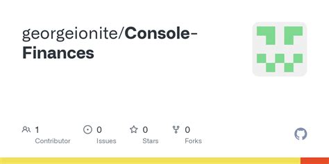 Github Georgeionite Console Finances