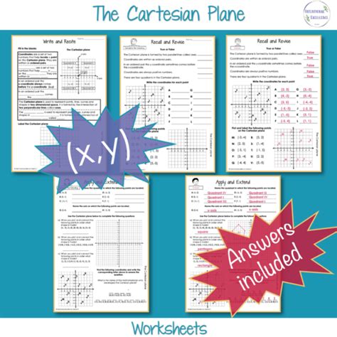 Cartesian Plane Coordinate System Graphing Ordered Pairs Year 5 6 Math Worksheets Teacher