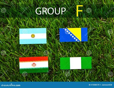 Corte Do Papel Das Bandeiras Para O Campeonato Do Futebol Grupo F Foto De Stock Imagem