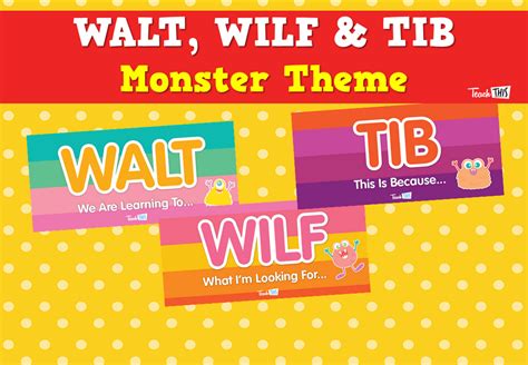 Walt Wilf And Tib Monster Theme Teacher Resources And Classroom Games Teach This