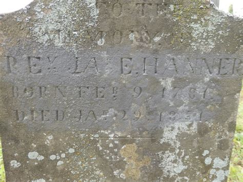 Rev James E Hanner 1781 1851 Find A Grave Memorial