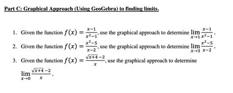 Solved Part C Graphical Approach Using Geogebra To