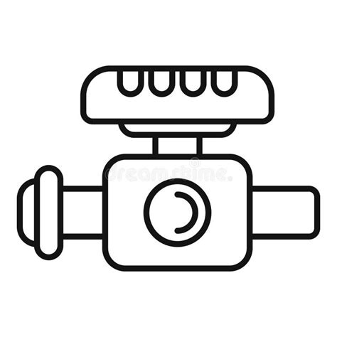 Car Turbo Installing With Metal Detailing Line Icon Stock Vector