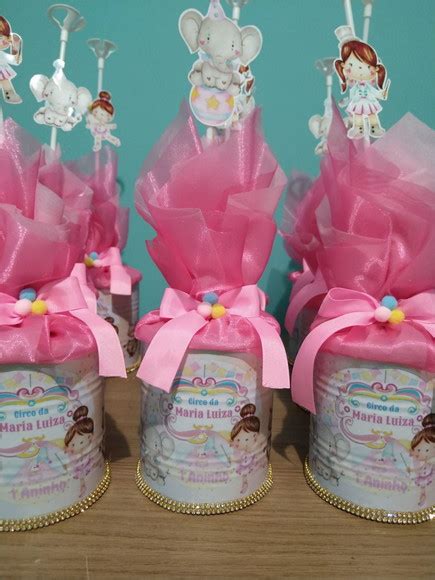 Lata Personalizada Circo Rosa Elo Produtos Especiais