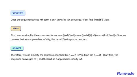 Solved Does The Sequence Whose Nth Term Is An N1n 1n