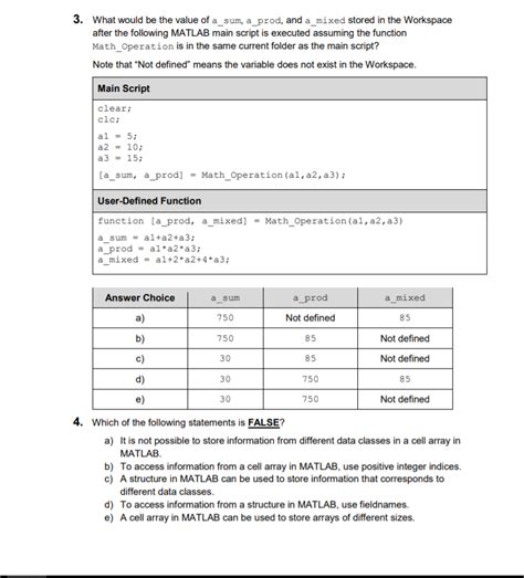 Solved What Would Be The Value Of A Sum A Prod And A Chegg