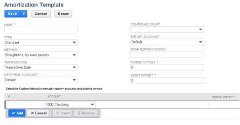 Netsuites Amortization Template