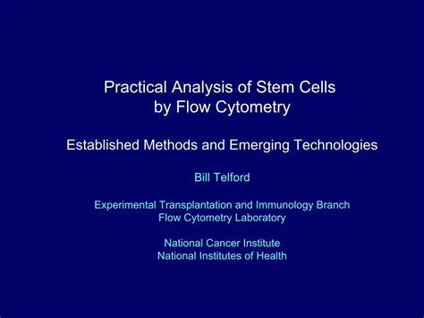 Pdf Practical Analysis Of Stem Cells By Flow Cytometry · Pdf