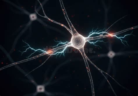 Neural Network Illustration With Synapses Stock Illustration