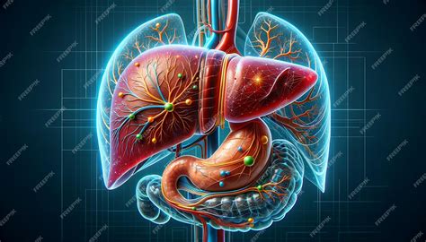 Premium Photo Human Digestive System Anatomy 3d Visualization Liver
