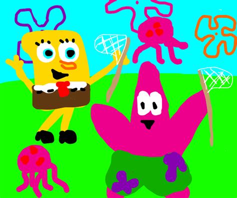 Spongebob X Squidward Cursed Drawception