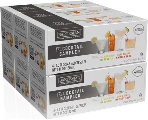 Bartesian Sampler 24 Pack For Cocktail Machine Home Bar