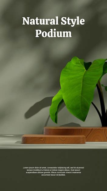 Пустой макет подиума текстуры деревянного блока в портретном зеленом доме завод фон 3d
